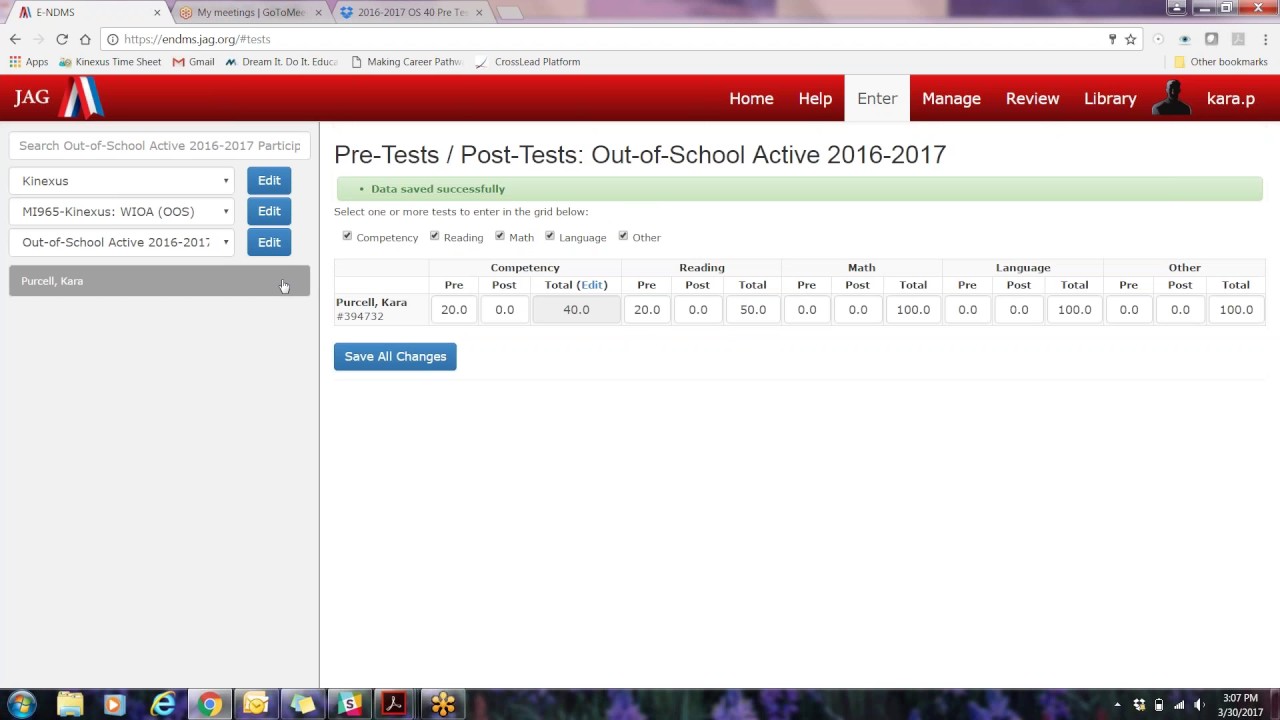 ENDMS Training 2 - Entering Tests & Progress Reports