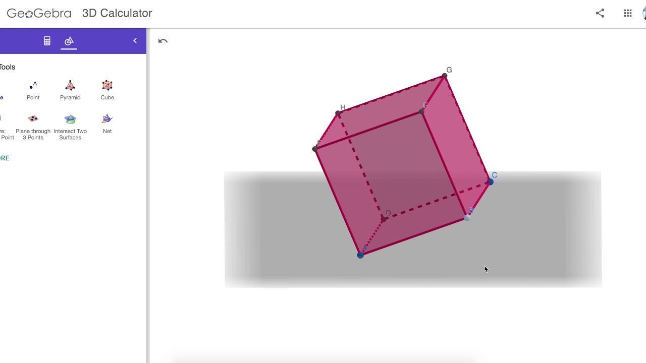 Creating a Cube in GeoGebra 3D: Method 1