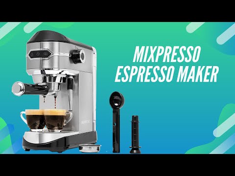 Mixpresso Espresso Maker, 15 Bar Espresso Machine With Milk Frother, Fast Heating