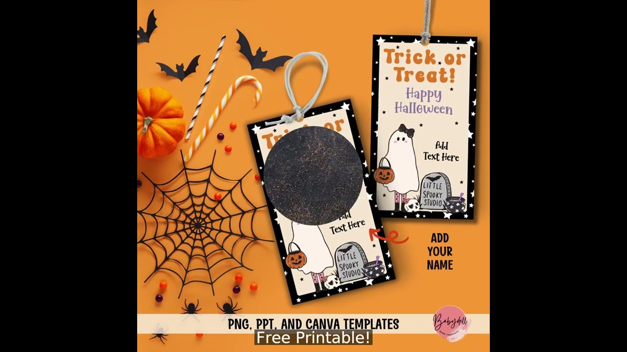 Ghost Gift Tags for Halloween Treat Bags! (Editable)