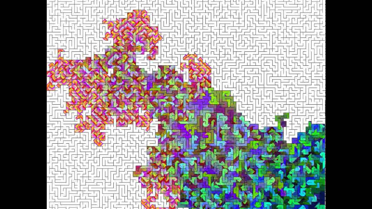 Solving mazes using a Pathfinding Algorithm -- visualized