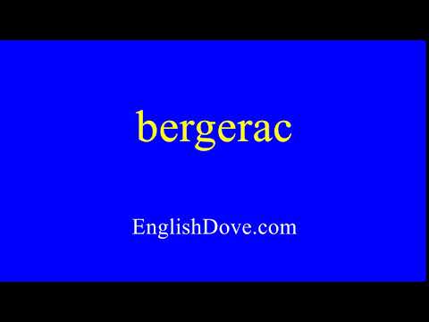 How to pronounce bergerac in American English.