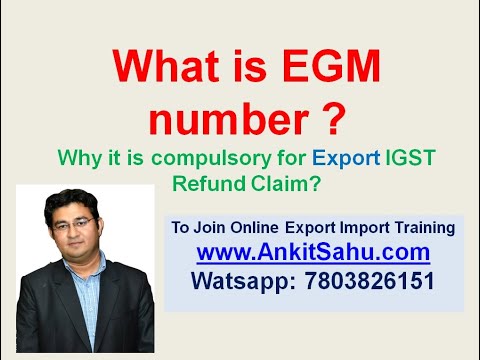 How to Check EGM number for Export IGST Refund Claim