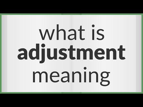 Adjustment | meaning of Adjustment