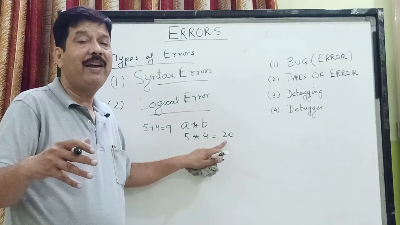 Errors in java | icse | computer applications | class 9 & 10 | 017