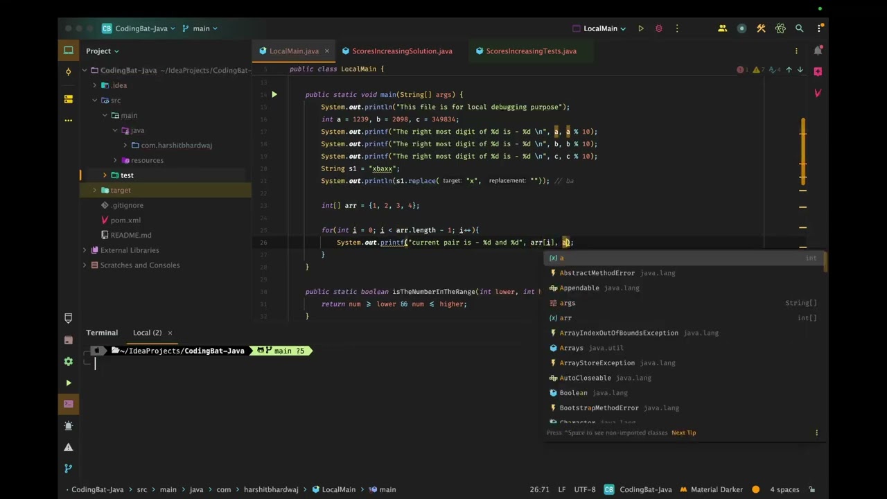 CodingBat Java | AP-1 Section | scoresIncreasing