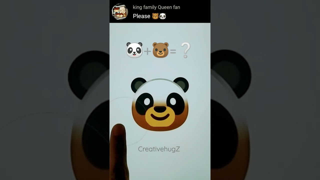 Emoji Mix 🐼+🐻 | Bear and panda emoji mix drawing #viral #trending #shorts #creativehugz