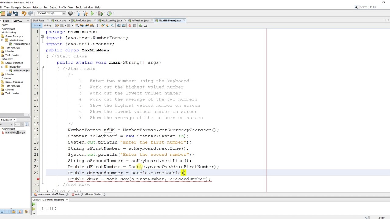 Java 014 Find the highest lowest and average number