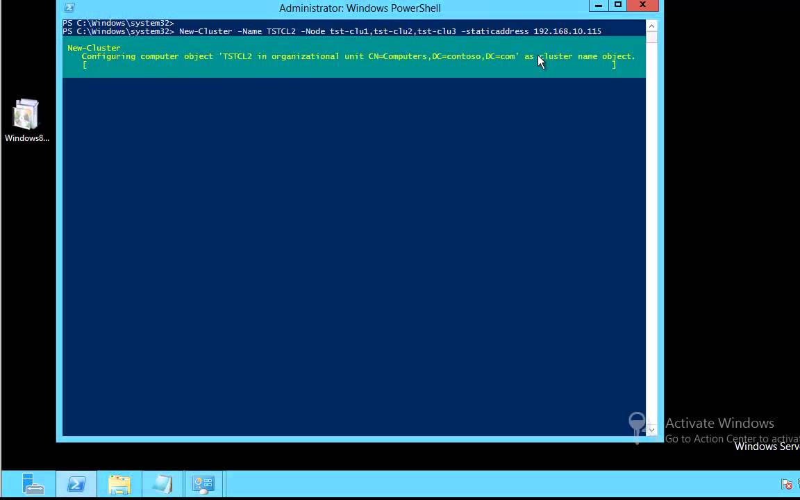 Creating a Failover Cluster using Powershell