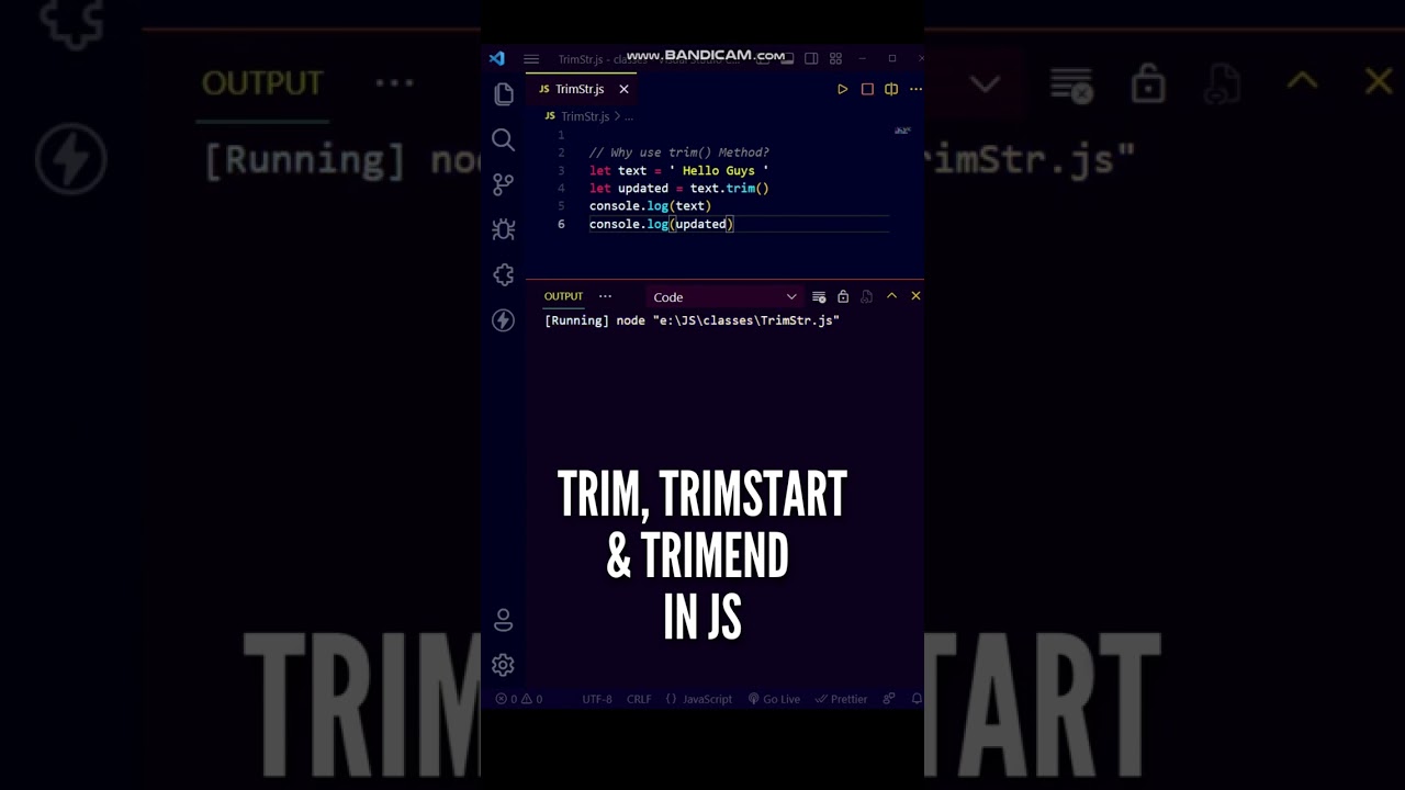 🤯🤯 Useful String Trim Method in JavaScript very less people know! #shorts #javascript #programming