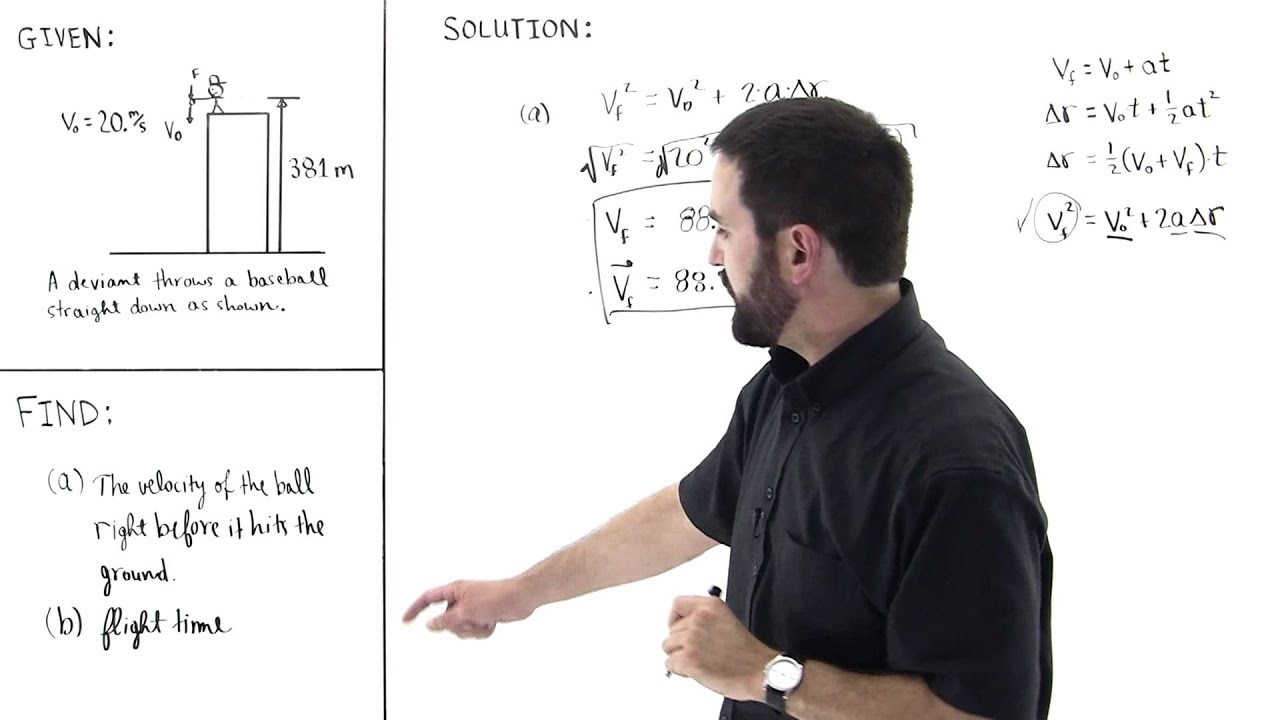 1-D Projectile Motion Example 1