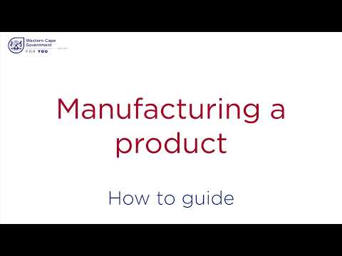 ECOS Help - Manufacturing a product
