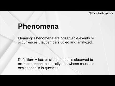 Phenomena Meaning