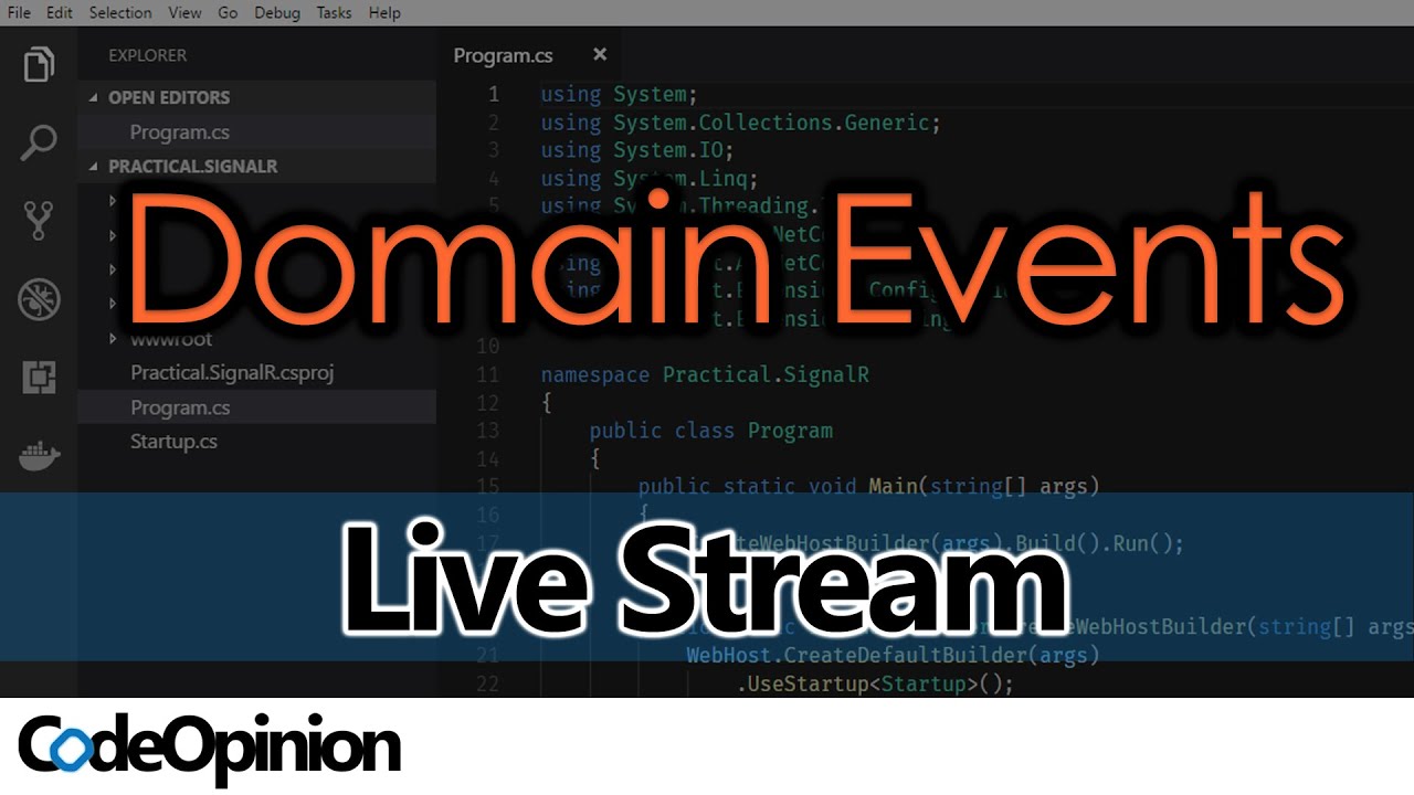 Implementing Domain Events with Entity Framework Core | LIVE CODING