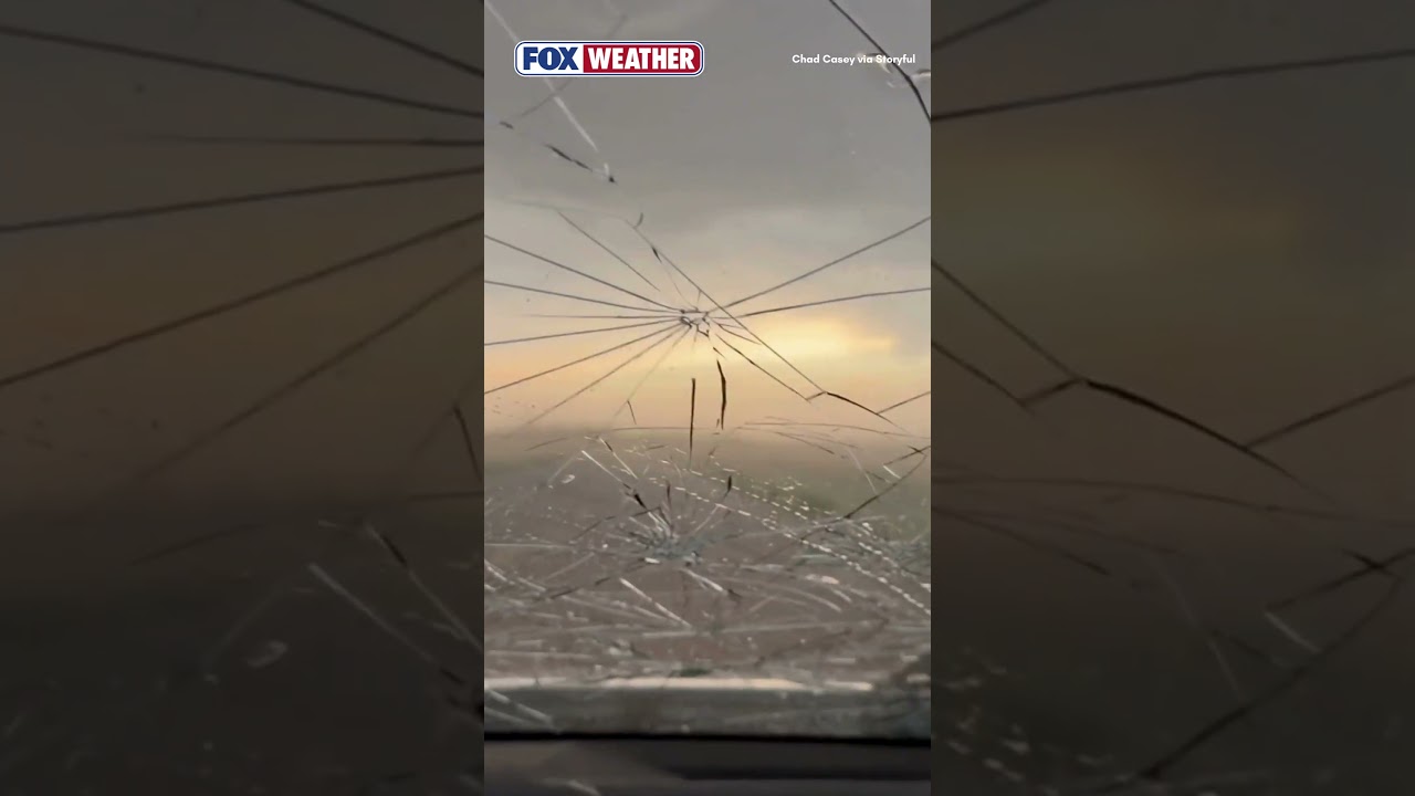 ⛈️TAKE COVER: Storm Trackers Took A Beating From Relentless Hail While On The Road In Western Kansas