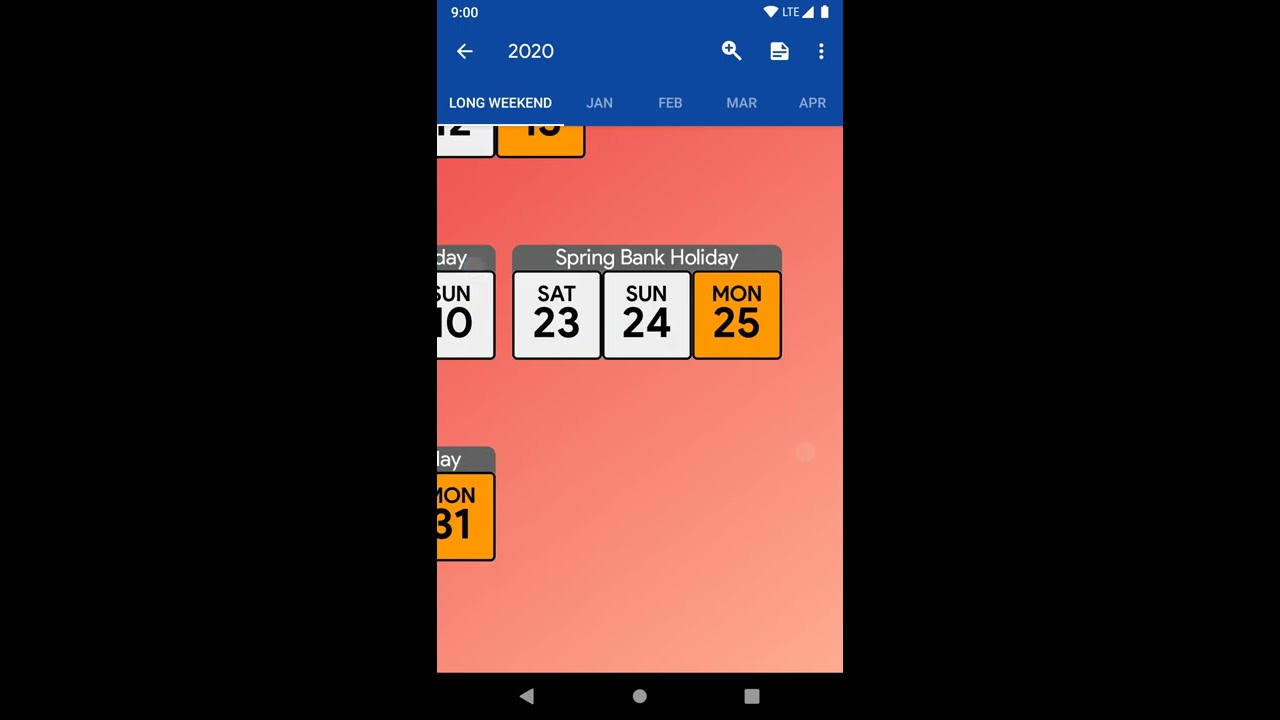 Calendar2U UK Calendar Android App v3.2.7