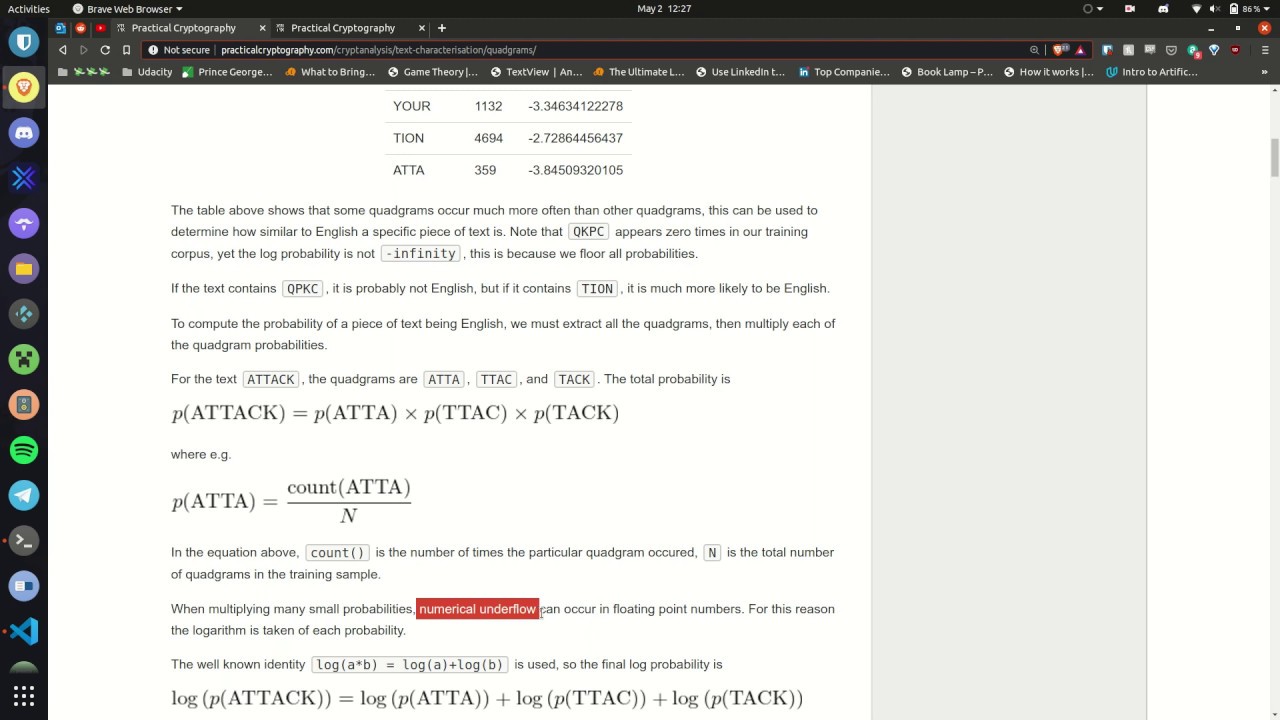 Frequency Analysis using Quadgram Statistics and Python | The Code Book