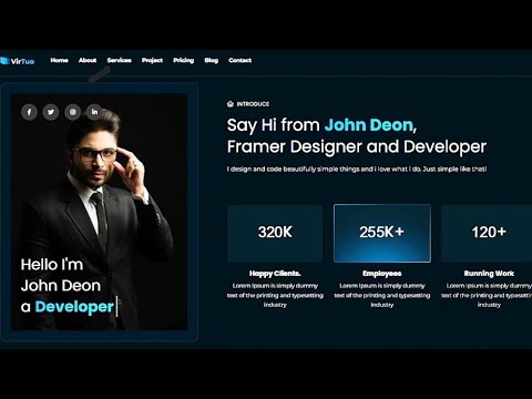 Build a Complete Responsive Personal Portfolio Website using HTML CSS and Javascript