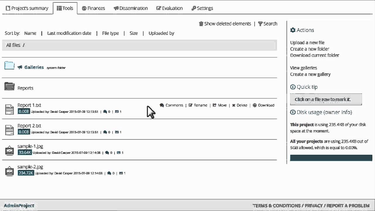 AdminProject - Files Module
