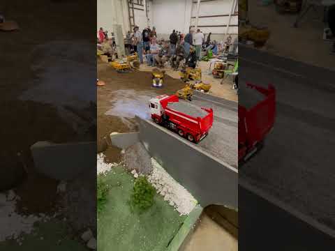 RC dump truck and a RARE RC grader at Cabin Fever Expo