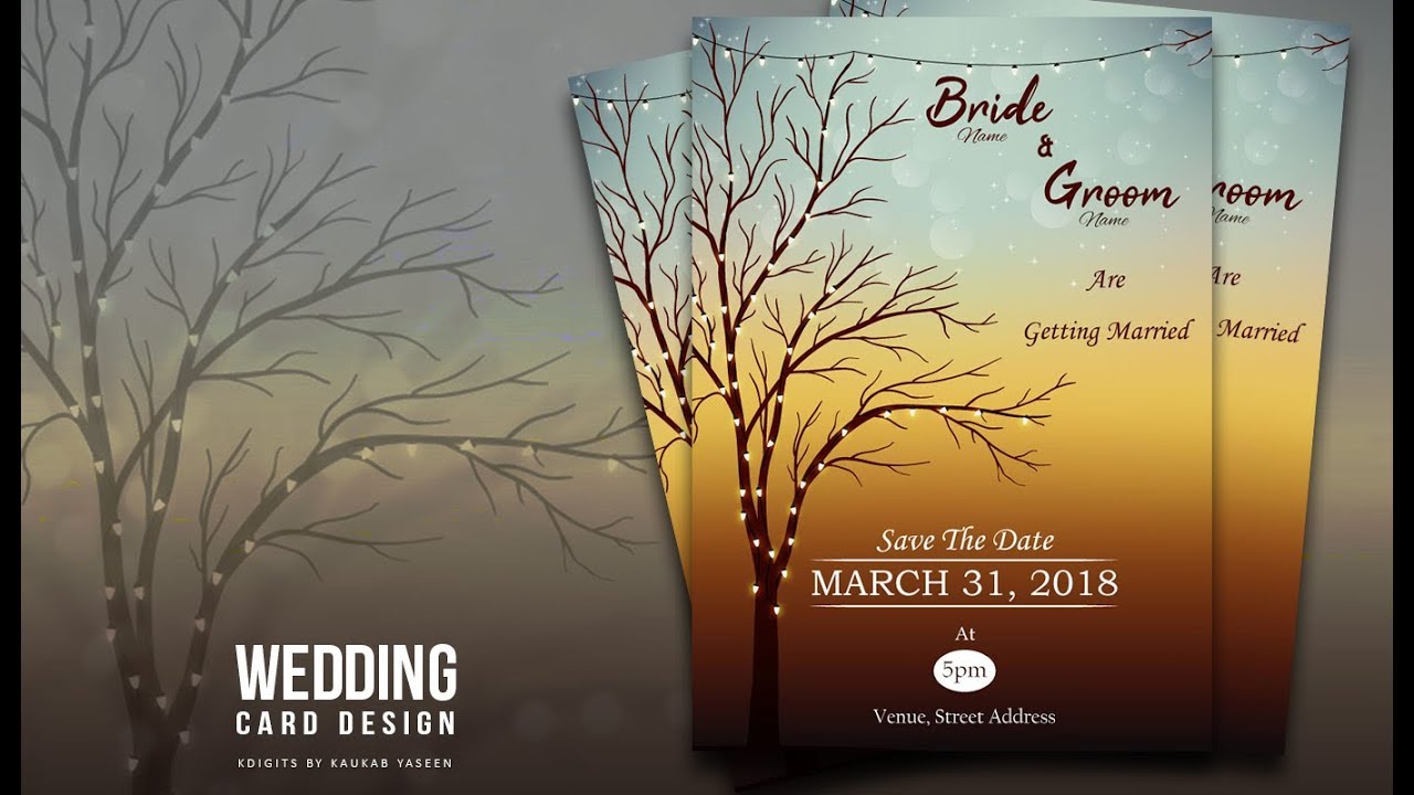 Elegant Vintage Wedding Card | Adobe Illustrator CC Guide