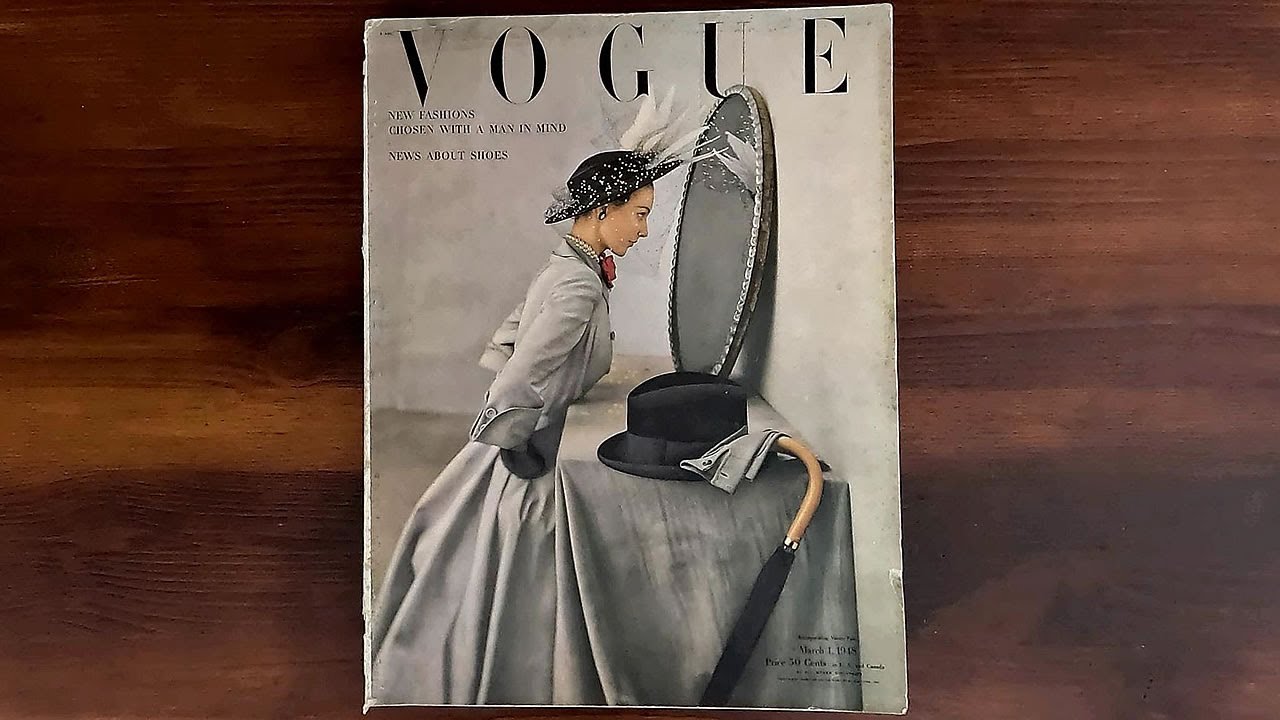 Vogue March 1, 1948 Charles James, Gandhi, Joe Carter | ASMR Magazine Flip Through
