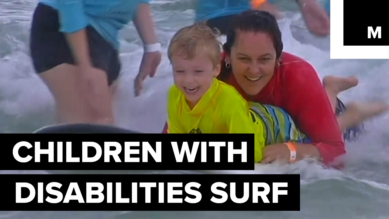 Surf school for children with disabilities