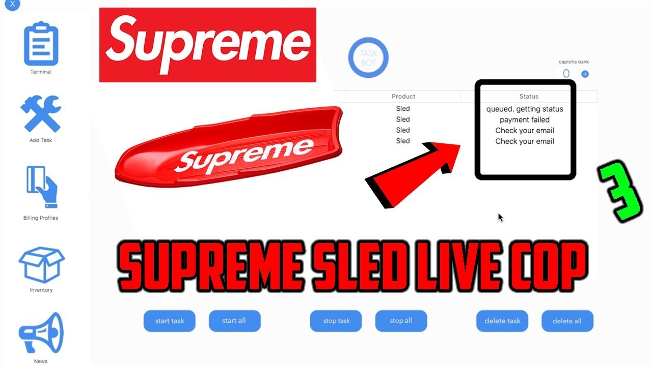 SUPREME SLED LIVE COP WITH TASKBOT | I GOT 3!!!