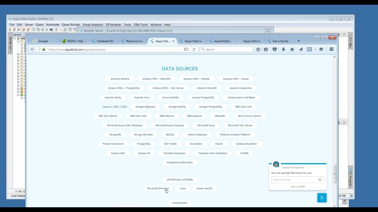 Universal Database IDE Aqua Data Studio