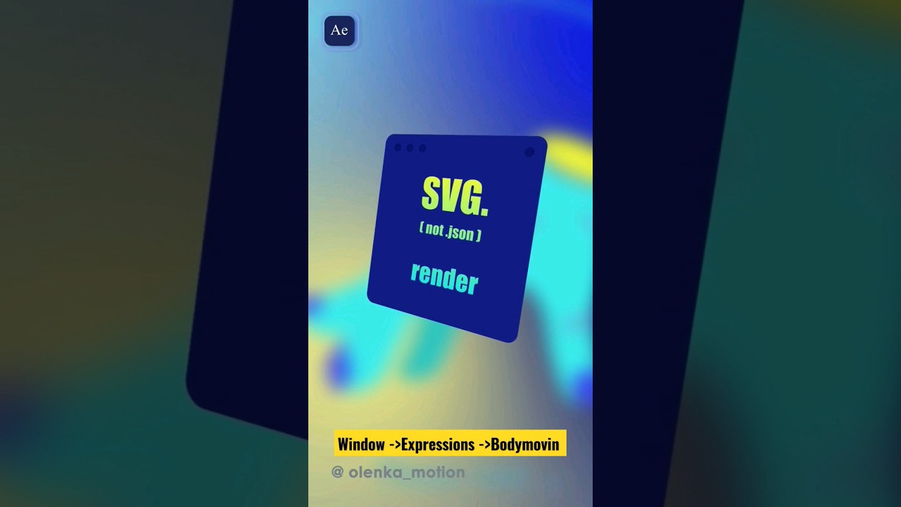 How to render .SVG (not .Json) with After Effects and Bodymovin