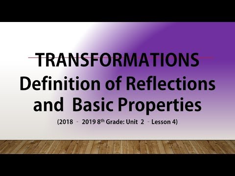 Transformations: Definition of Reflections and Basic Properties (8th Grade Unit 2 Lesson 4)