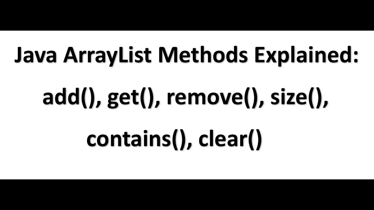 Java ArrayList Methods Explained: add(), get(), remove(), size(), contains(), clear()