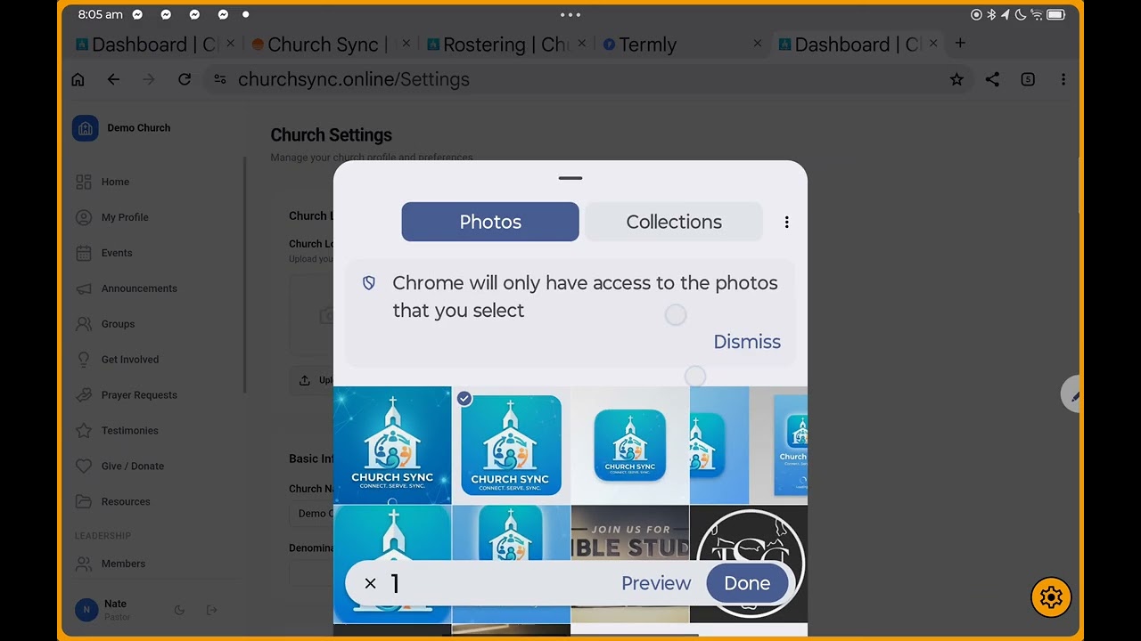 Initial Setup - Church Sync Training