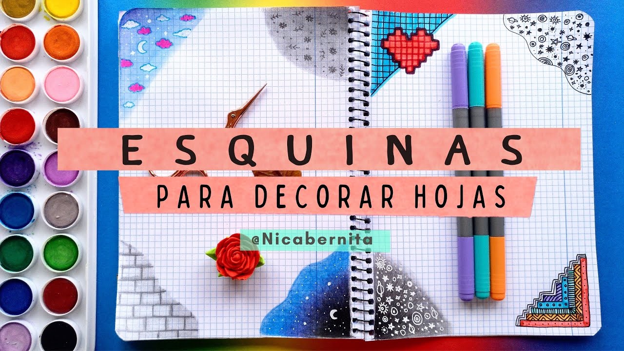 ESQUINAS Y MÁRGENES PARA CUADERNOS (4) 💖 IDEAS PARA DECORAR HOJAS BLANCAS 😍 APUNTES BONITOS Y TUMBLR