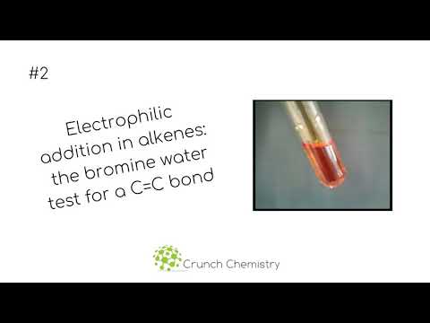 Explaining the bromine water test for an alkene