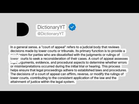 Court of appeal Meaning in English