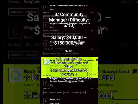 5 Crypto Jobs to Earn 5-15K Per Month (No Experience Required) #crypto #web3