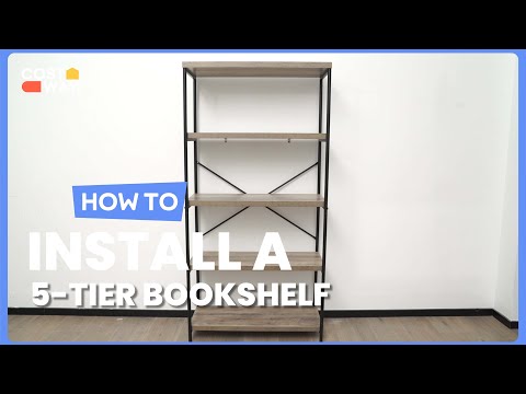 How to Install the 5-Tier Industrial Bookshelf Display Storage Rack | HW59370 #costway #howto