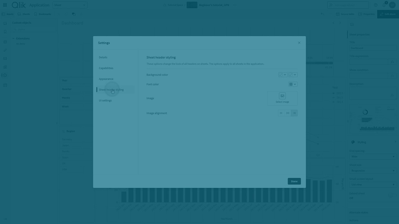 Styling an application - Qlik Cloud Analytics