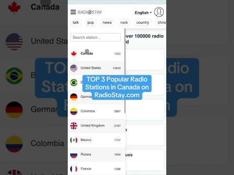 Top 3 Popular Radio Stations in Canada on RadioStay.com