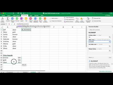 Excel for Mac/Apple - vlookup