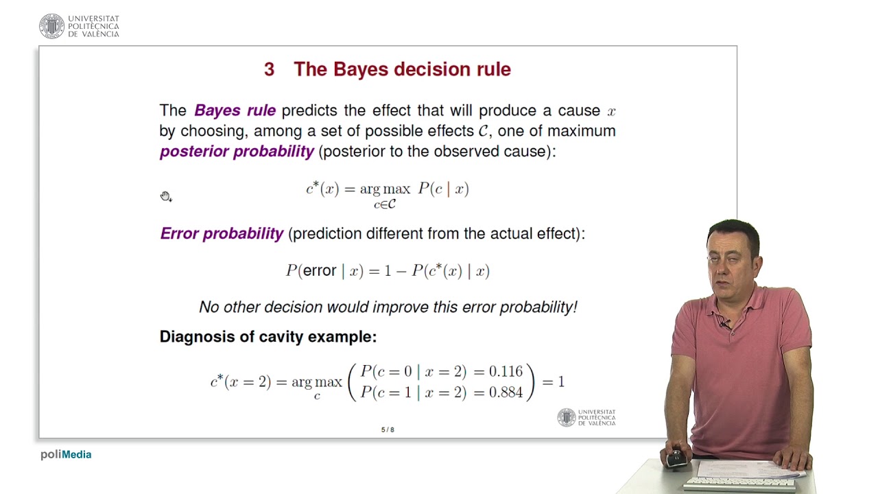 Probabilistic reasoning: continuos variables and Bayes rules |  | UPV