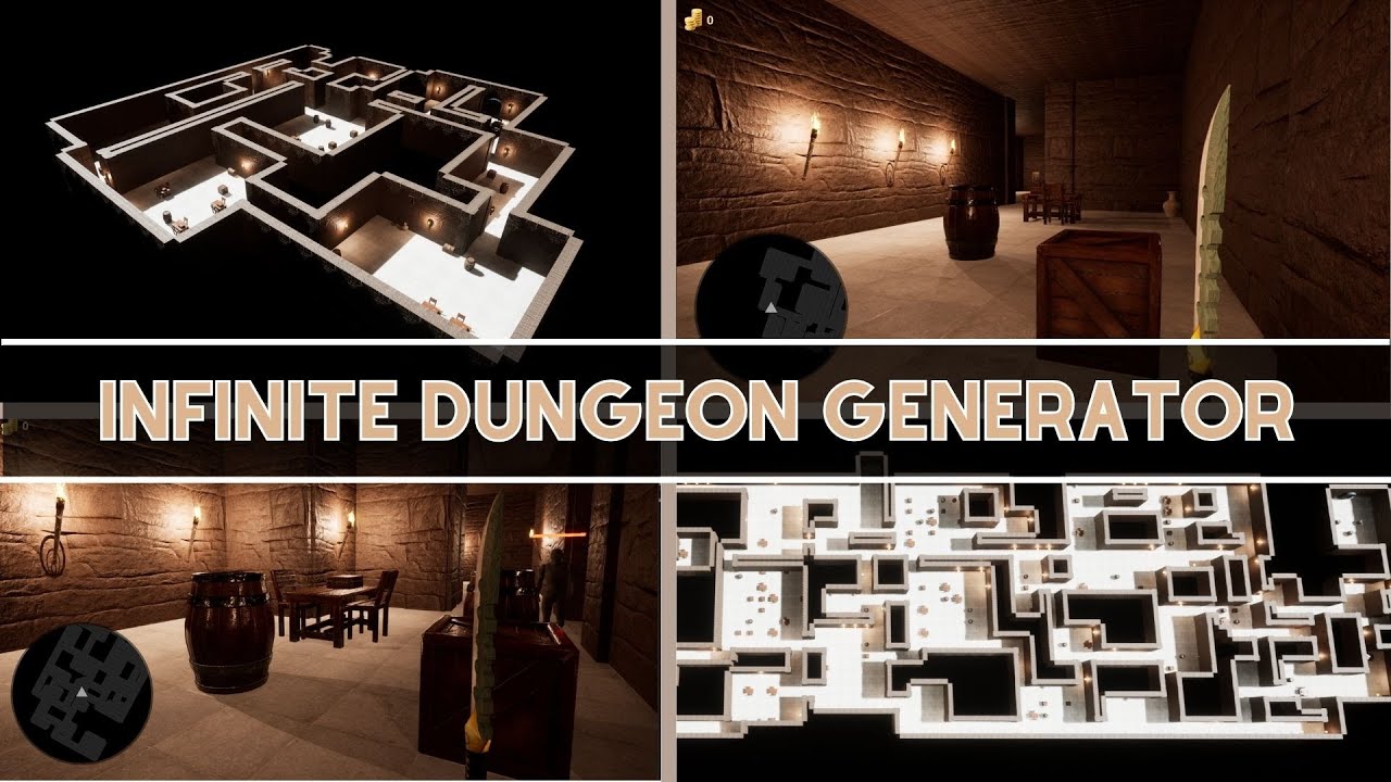 Full Procedural Infinite Dungeon Generator
