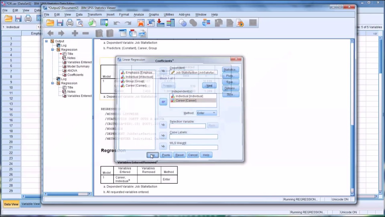 Conducting a Multiple Regression After Dummy Coding Variables in SPSS