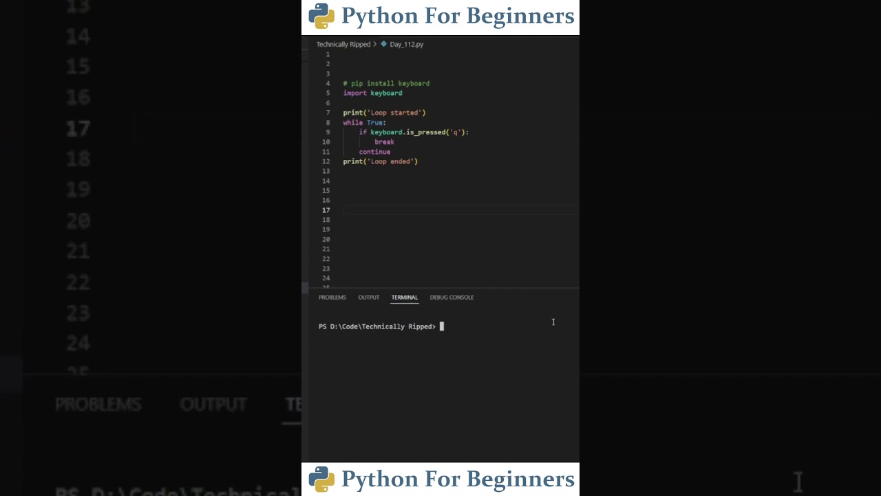 Get Keyboard Inputs With Python | Python For Beginners