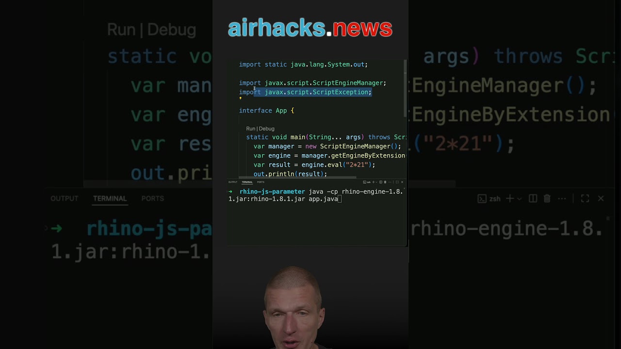 Passing Java Parameters To RhinoJS #java #shorts #coding #airhacks