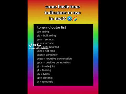 Here Is Tone Indicator List Like Meaning (Not Mine Of Video)