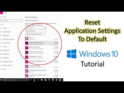 How to Reset Applications to Default Settings on Windows 10 Tutorial