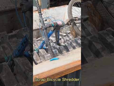 Powerful Metal Shredder Machine Shred Scrap Bicycle Shredder #shreddermachine #metalshredder
