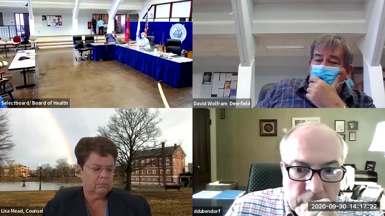 Deerfield Selectboard - September 30, 2020